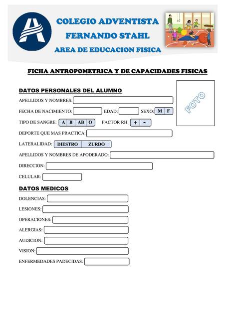 Ficha de datos antropométricos | Anthony Tocas arpa | uDocz