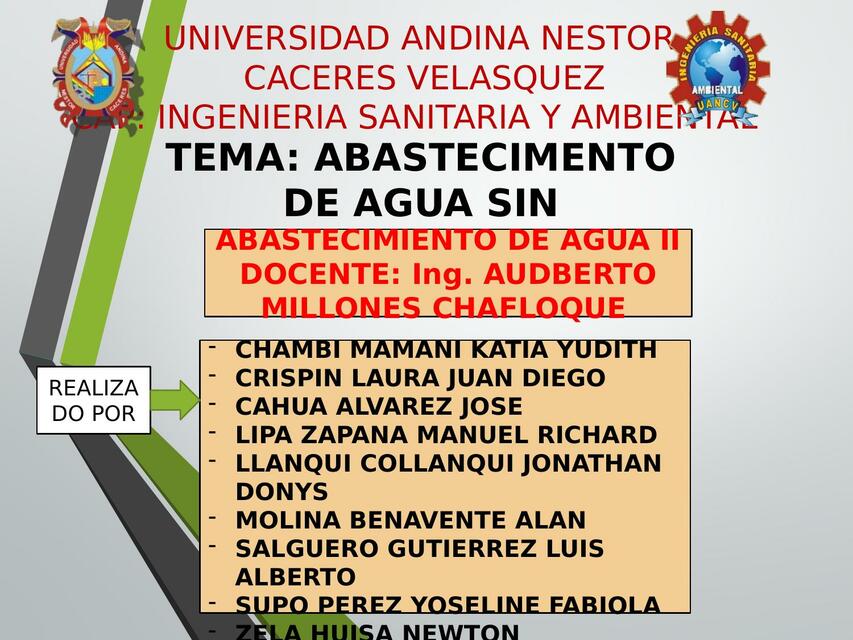 Exposición de sistemas de agua potable | Audberto Millones Chafloque ...