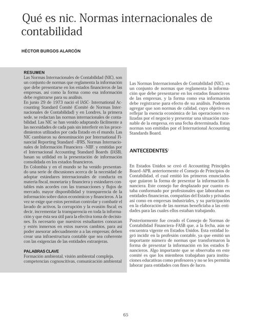 Qué es nic. Normas internacionales de contabilidad | Economía mundial ...
