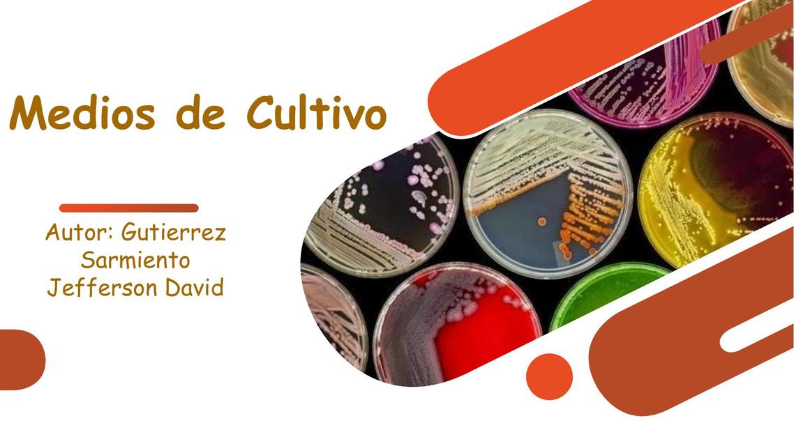 1ra Medios de Cultivo y Tipos de Siembra Bacteriana | David Jefferson ...