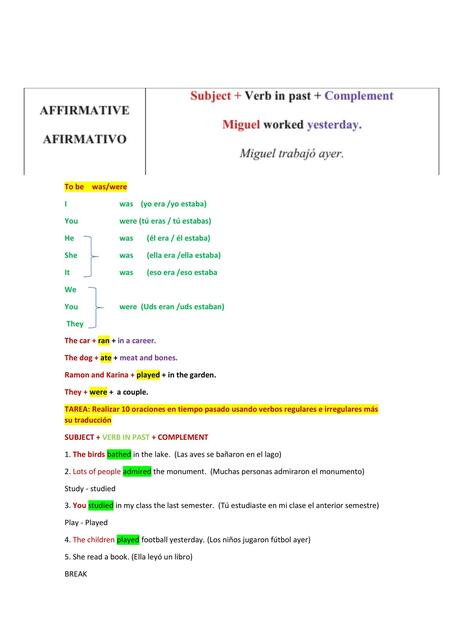 Simple Past | Thayra Elizabeth Onares | uDocz