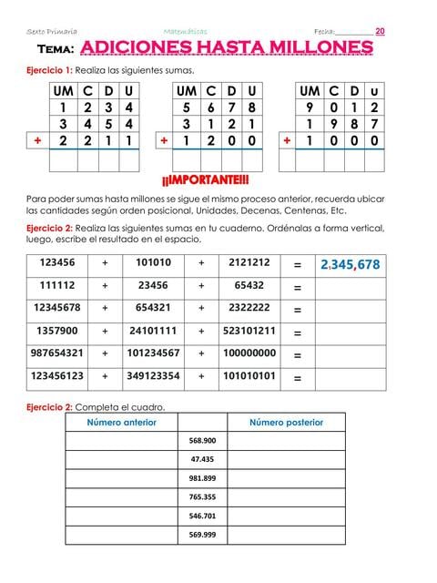 Adiciones Hasta Millones | DENIA | uDocz
