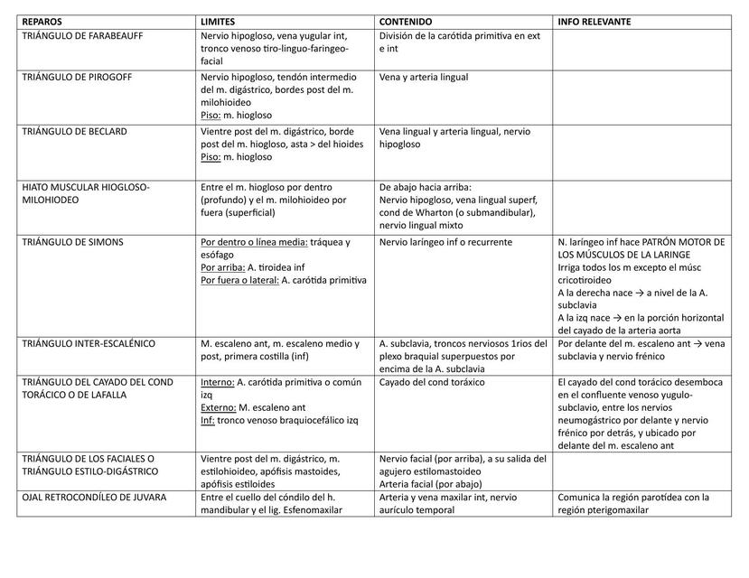 Reparos Anatómicos. Cabeza y Cuello | Candela Turner | uDocz