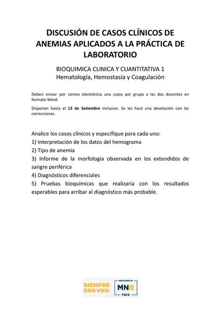 Discusión de Casos Clínicos de Anemia Aplicados a la Práctica de ...