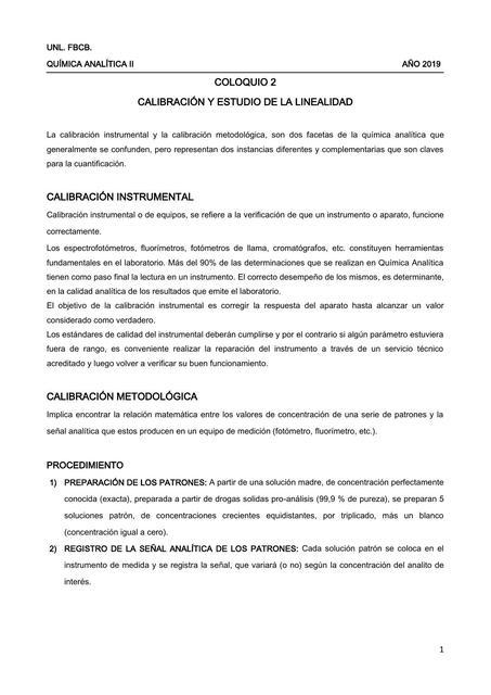 Calibración y Estudio de la Linealidad | Elias Calei | uDocz