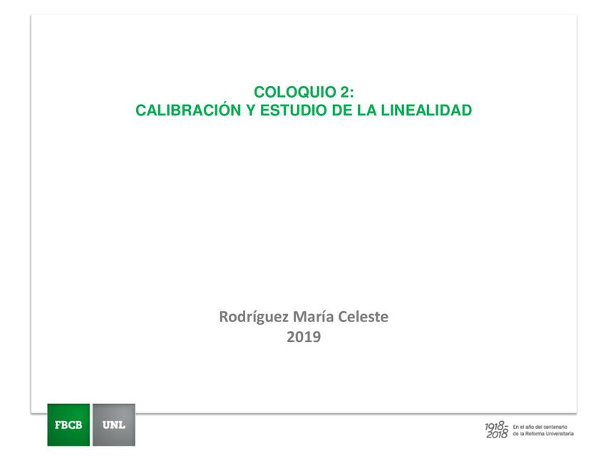 Calibración y Estudio de la Linealidad | Elias Calei | uDocz