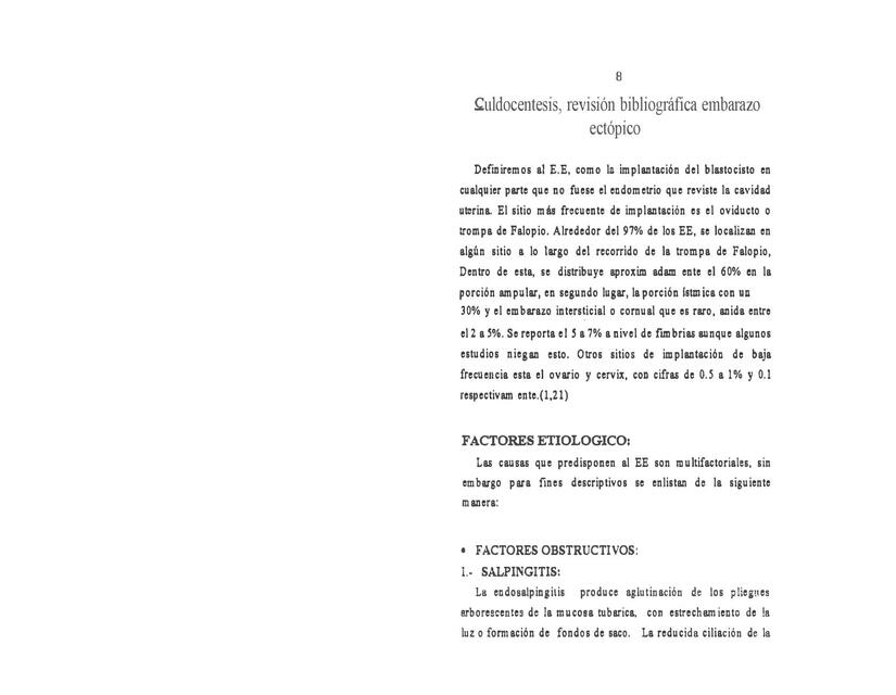 Culdocentesis, revisión bibliográfica embarazo ectópico | Ginecología ...