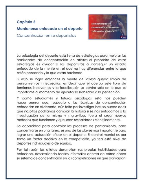 Mantenerse Enfocado en el Deporte | MARIEL CAROLINA PINEDA ACEITUNO | uDocz