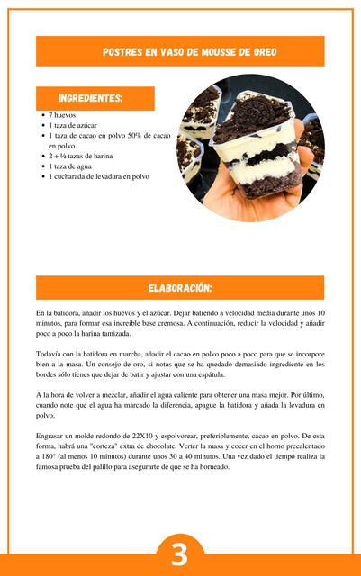 Postres en Vaso de Mousse de Oreo | Ingrid Yomara Aguilera Arévalo | uDocz