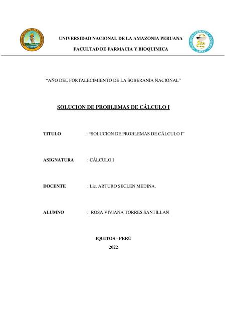 Solución de Problemas de Cálculo I | Viviana Torres | uDocz