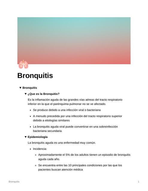 Bronquitis | Luis Esquivel Peña | uDocz