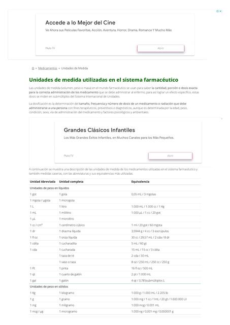 Medición y sistemas de unidades en medicina | Aprende Todo de Medicina | uDocz