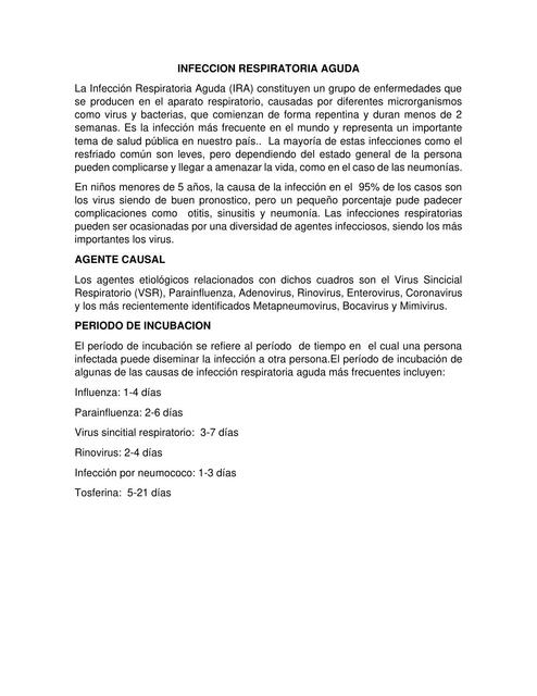 Infección Respiratoria Aguda | NORMA IDALIA VILLEGAS LEON | uDocz