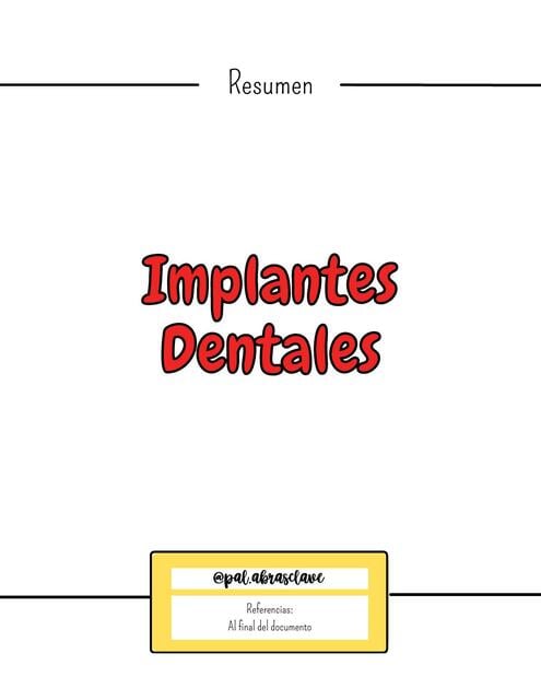 Flashcards de Implantes Dentales | Por Palabras Clave | uDocz