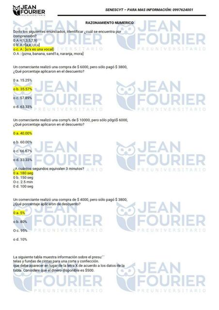 Razonamiento numérico | scarleth Santamaria | uDocz