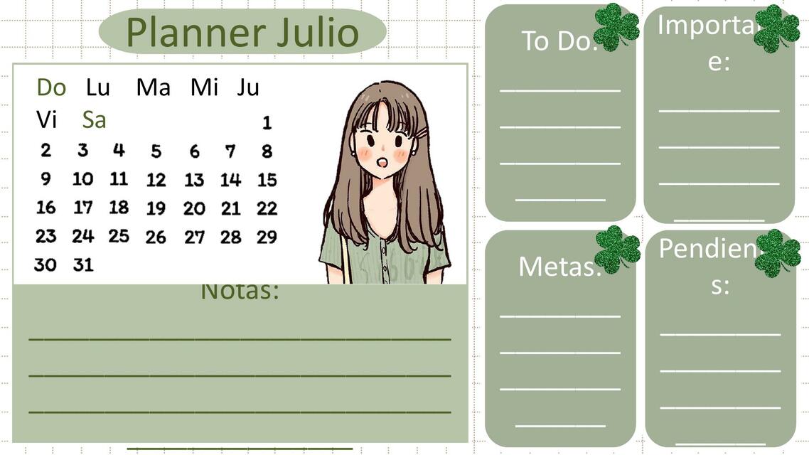 Planner Julio Verde | Carina López | uDocz