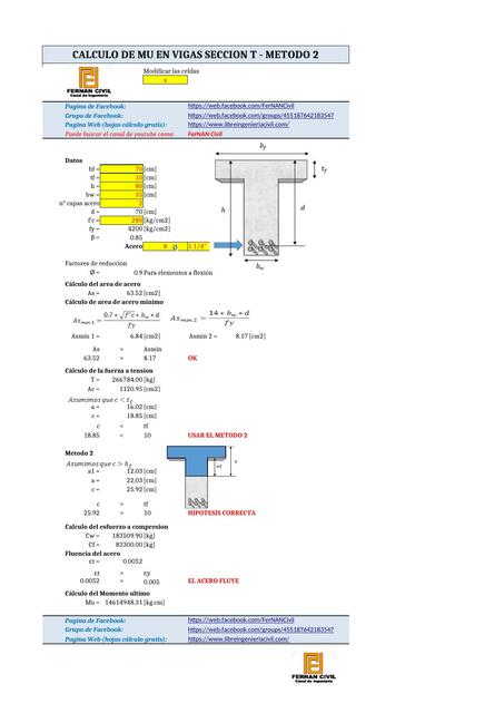 CALCULO DE VIGAS T METODO 2 | eradio | uDocz
