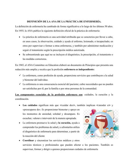Definición de la práctica de enfermería | Anahí | uDocz