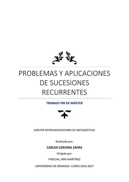 Problemas y Aplicaciones de Sucesiones Recurrentes | Quin | uDocz