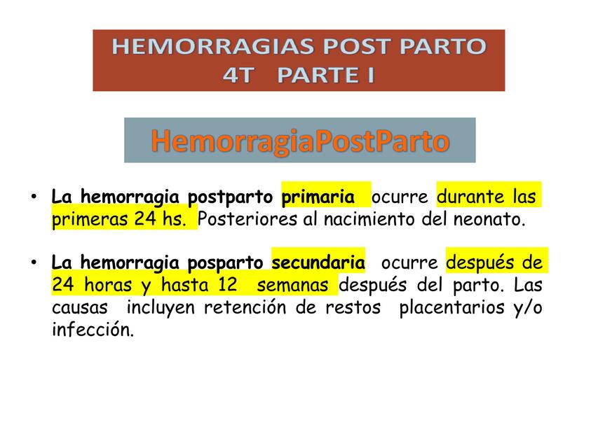 Hemorragias Postparto | Monica Cochachin | uDocz