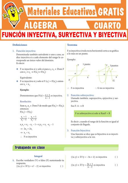 Función Inyectiva Suryectiva y Biyectiva Para Cuar | JOSE MONROY | uDocz