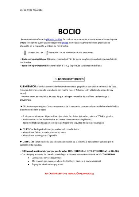 Bocio | Escuela medica | uDocz