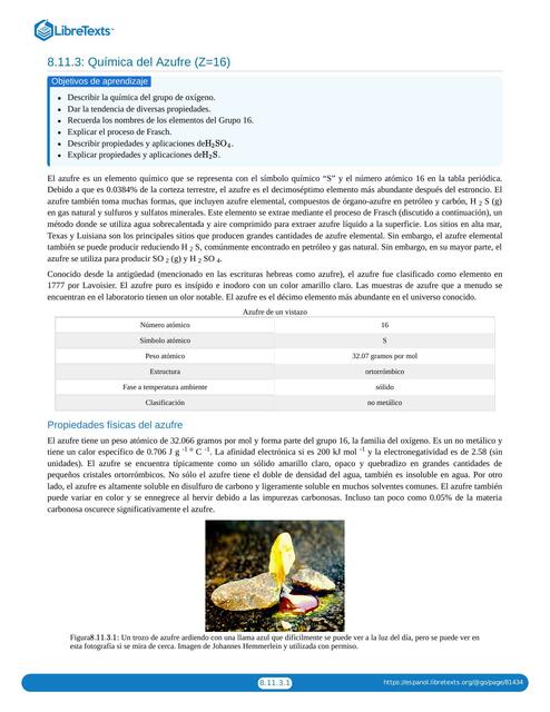 El Azufre. | Aprende Todo de Medicina | uDocz