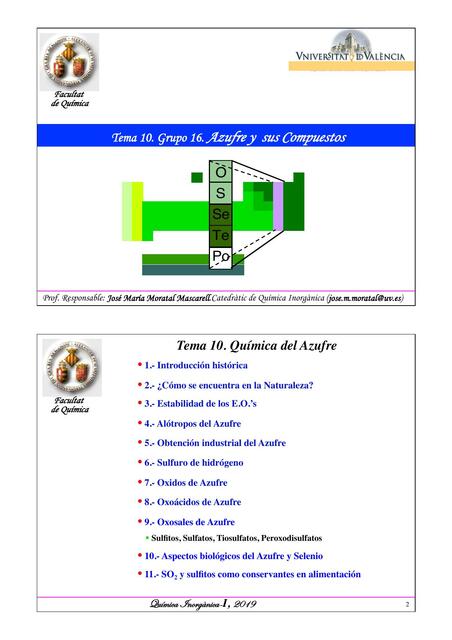 Azufre | Aprende Todo de Medicina | uDocz