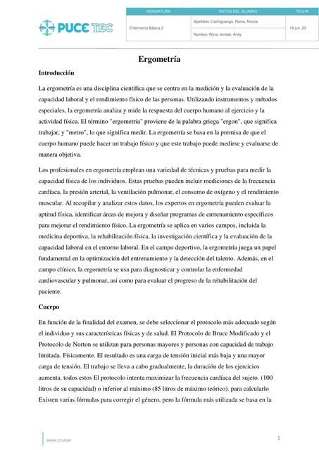 Ergonometría | Ismael Reina | uDocz