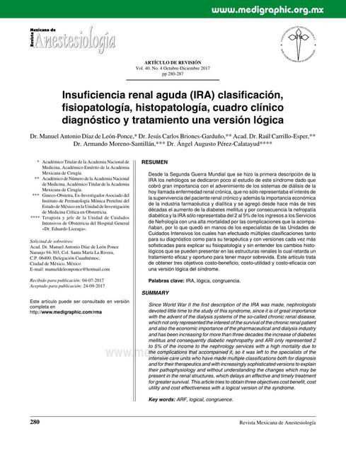 Insuficiencia Renal Aguda (IRA) Clasificación, Fisiopatología, Histopatología, Cuadro Clínico ...