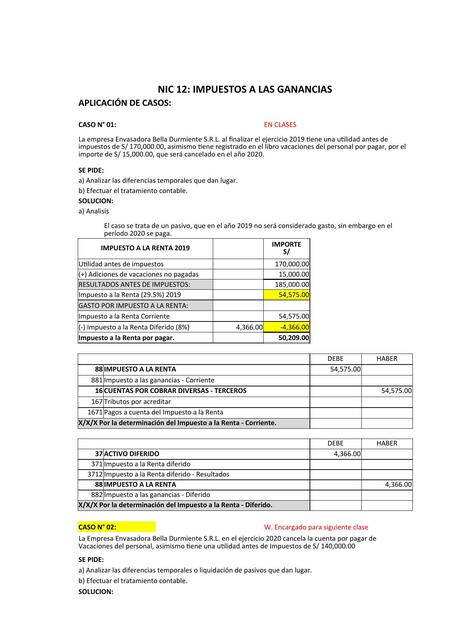 NIC 12: Impuestos a las Ganancias | Ronald Chaves | uDocz