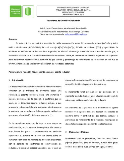 Lab II de Quimica Informe 5 Reacciones d | Aprende Todo de Medicina | uDocz