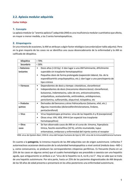 Aplasia Medular adquirida | Jersson Flores | uDocz