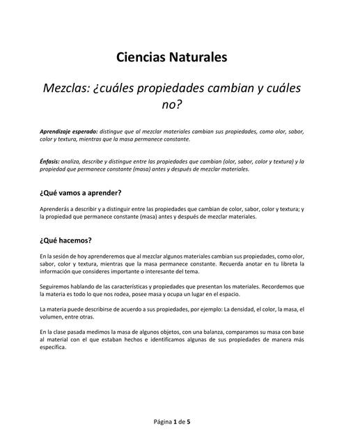 Propiedades de la Mezcla | Aprende Todo de Medicina | uDocz