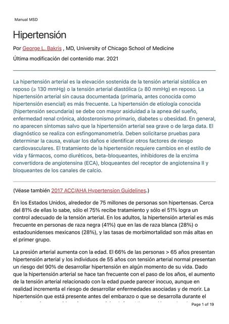 Flashcards de Hipertensión | Por Laura Rodriguez Galva | uDocz