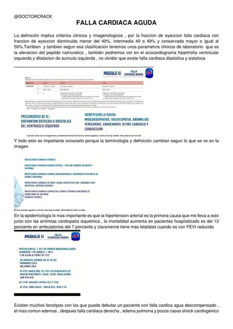 Falla cardiaca aguda | Enfermería | uDocz