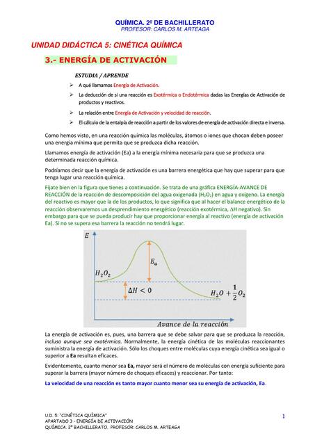 Energía de activación | Aprende Todo de Medicina | uDocz