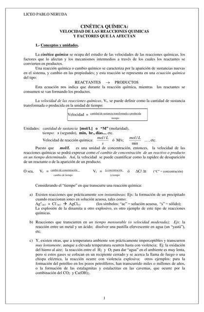 Velocidad de reacción. | Aprende Todo de Medicina | uDocz