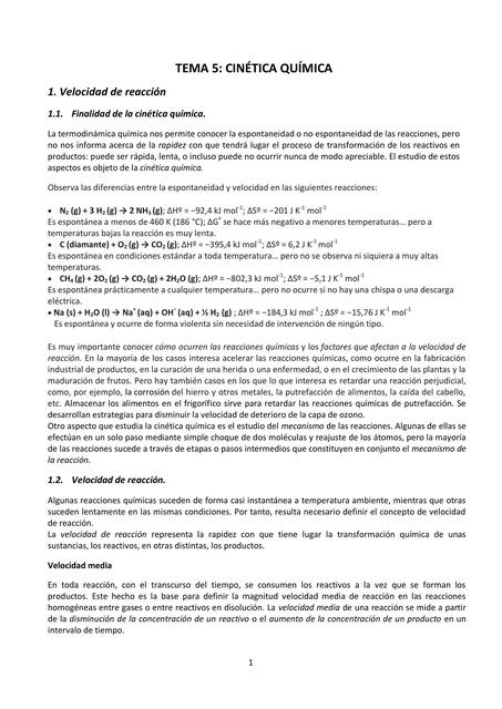 Velocidad de reacción. | uDocz