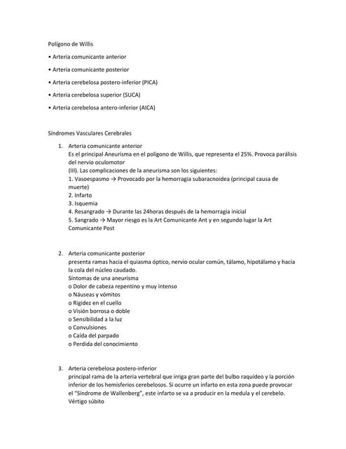 Síndromes Vasculares Cerebrales | Melissa Navarrete | uDocz