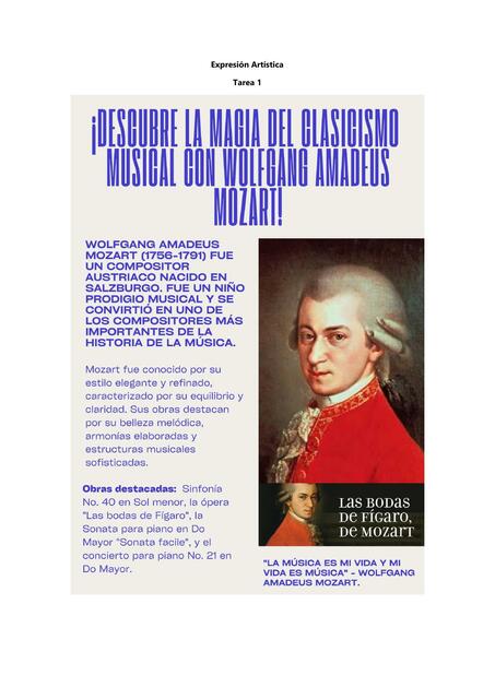 Descubre la magia del clasicismo musical con Wolfgang Amadeus Mozart | Jeancarlo M. | uDocz