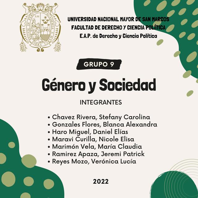 Género y Sociedad | NICOLE ELISA MARAVI CURILLA | uDocz