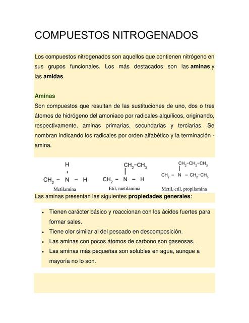 Compuestos Nitrogenados | Aprende Todo de Medicina | uDocz