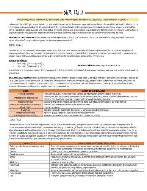 Baja Talla en Pediatría | Ana Paula Gon | uDocz