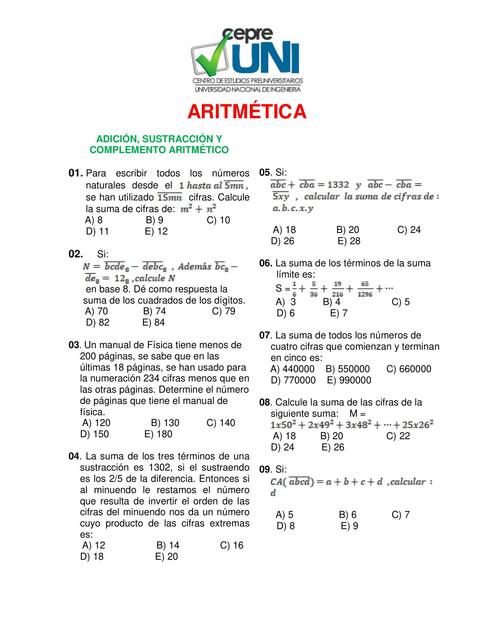 Adición, sustracción y complemento aritmético | Y. Esther Montoya | uDocz Adición, sustracción y complemento aritmético | Y. Esther Montoya | uDocz