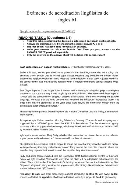 Exámenes De Lingüística en ingles | English for you | uDocz