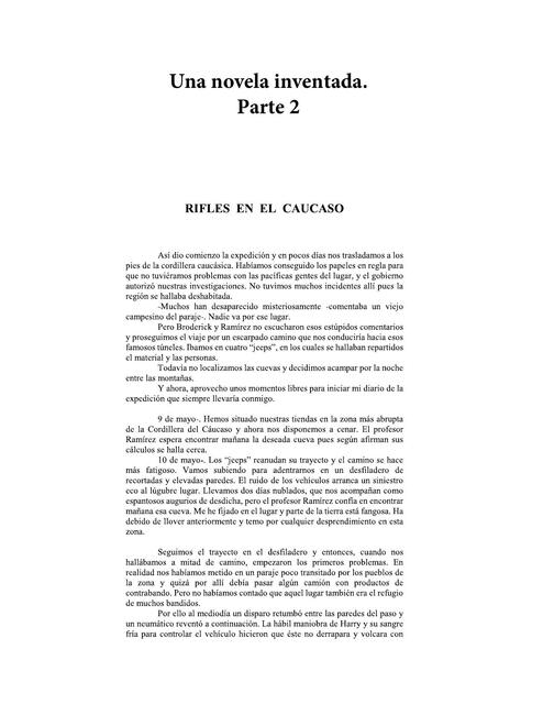 Una novela inventada. Parte 2 | Secundaria o Colegio | uDocz