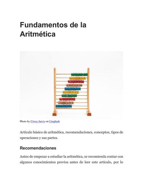 Fundamentos de la Aritmética | Aprende Todo de Medicina | uDocz