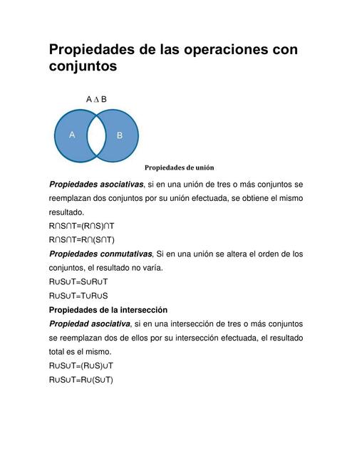 Propiedades de las operaciones con conjuntos | Aprende Todo de Medicina ...