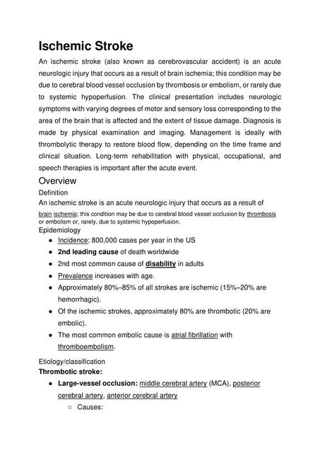 Ischemic Stroke | YAQUELY NELY MACEDO ATAMARI | uDocz